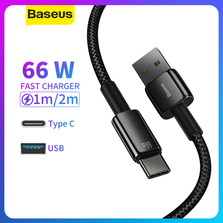 Baseus 66W USB to Type-C Cable for Samsung Xiaomi Oppo Huawei Fast Charging Charger Data Cable 1 ...
