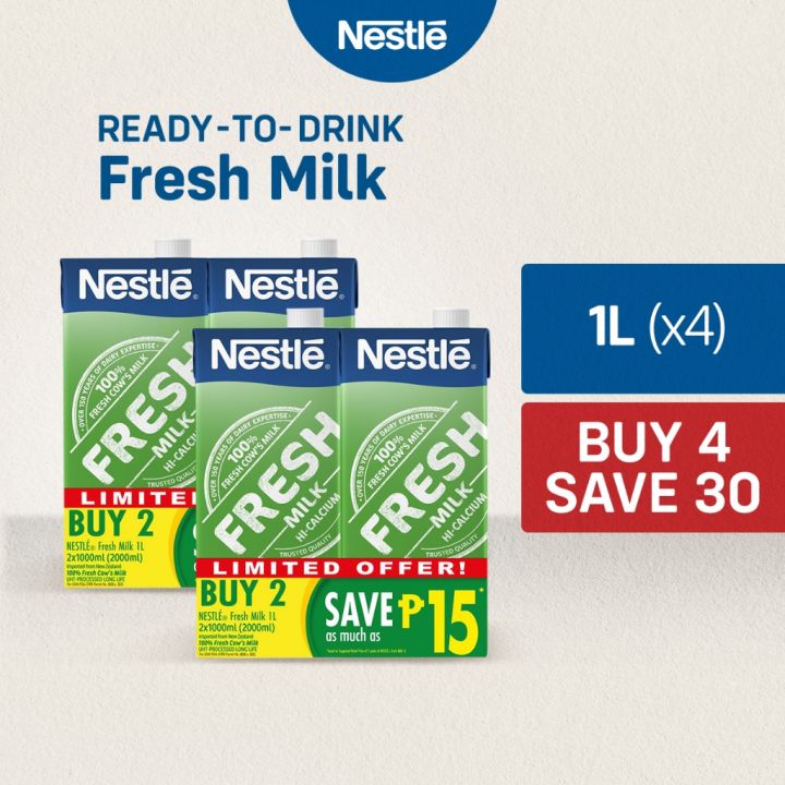 [BUY 4 SAVE 30] Nestle Fresh Milk 1L | Lazada PH