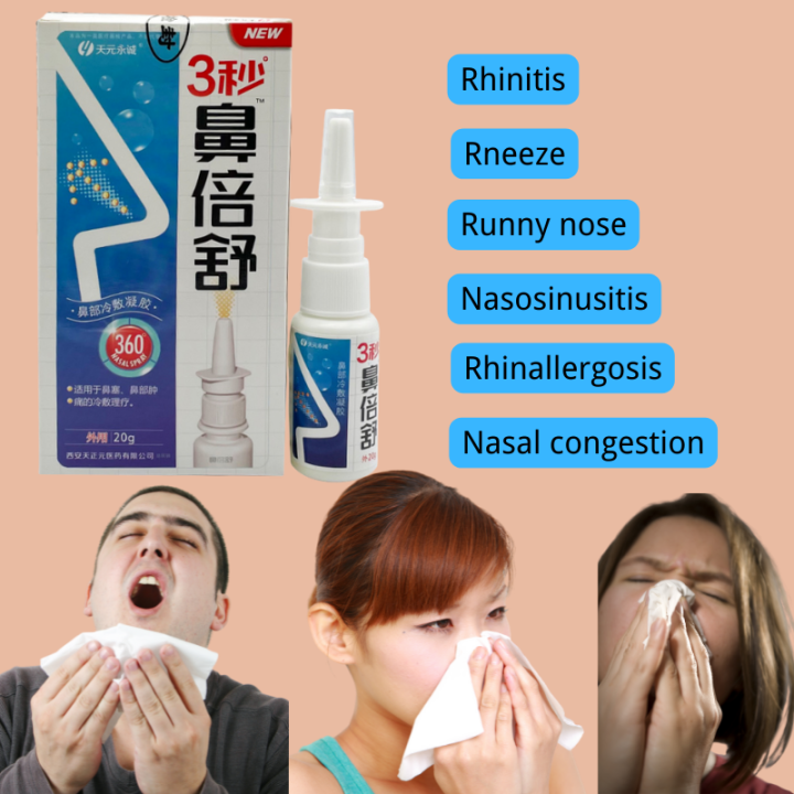 20ml Powerful Rhinitis Spray Sinusitis Nasal Congestion Itchy Allergic ...