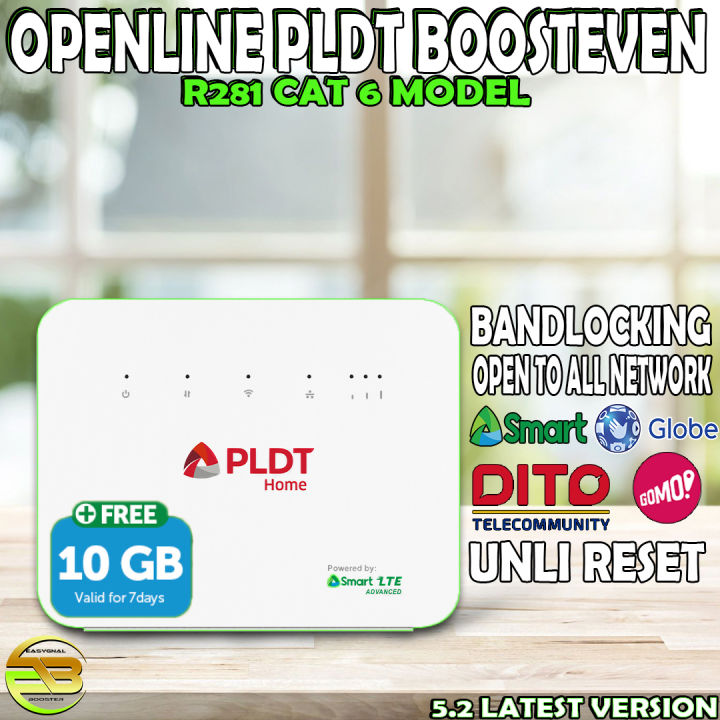 PLDT HOME Prepaid WIFI BOOSTEVEN CAT 6 Openline with SIM/FREE10GB Bandlocking and Unli Reset ...