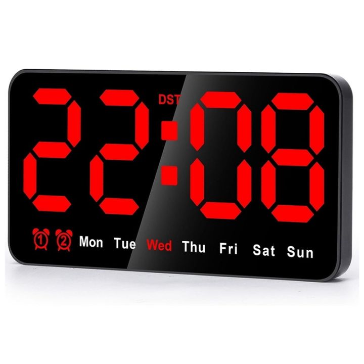 Digital Wall Clock, 9Inch LED Digital Clock Large Display with 12/24H ...
