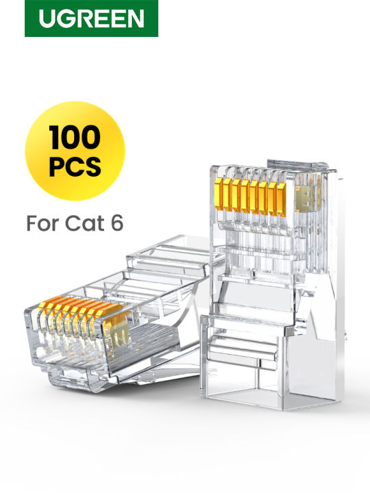UGREEN 50/100pcs Cat 6 RJ45 Modular Plug for Network CAT6 LAN ...