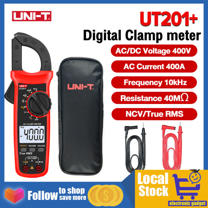 Original UNI-T Digital Clamp Meter UT201+ DC AC Current Auto Range True ...