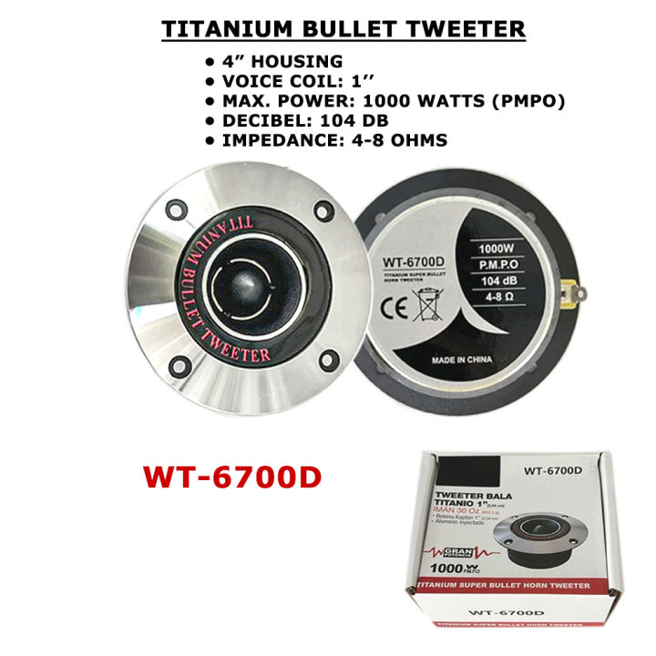 Titanium Speaker Bullet Tweeter 4'' 1000W Black & Silver | Lazada PH Titanium Speaker Bullet Tweeter 4'' 1000W Black & Silver | Lazada PH