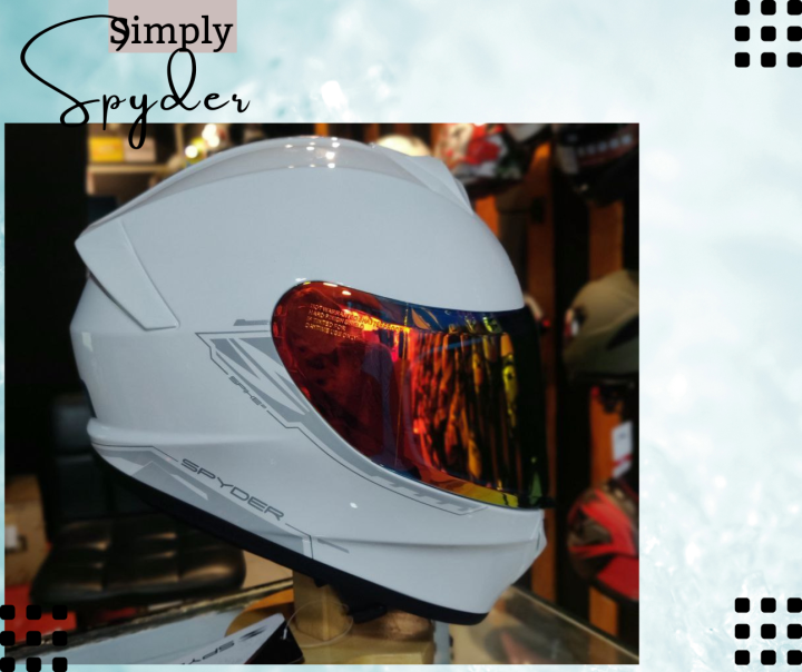 SPYDER spike2 1001 FR fullface single visor helmet gloss white rppl ...