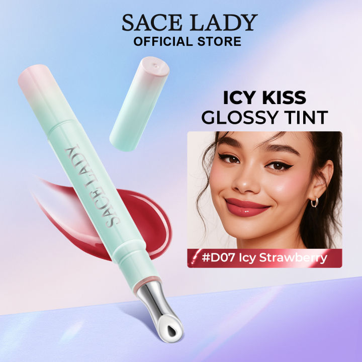 SACE LADY Icy Kiss Glossy Tint Hydrating High-Shine Finish Lipstick Lip ...
