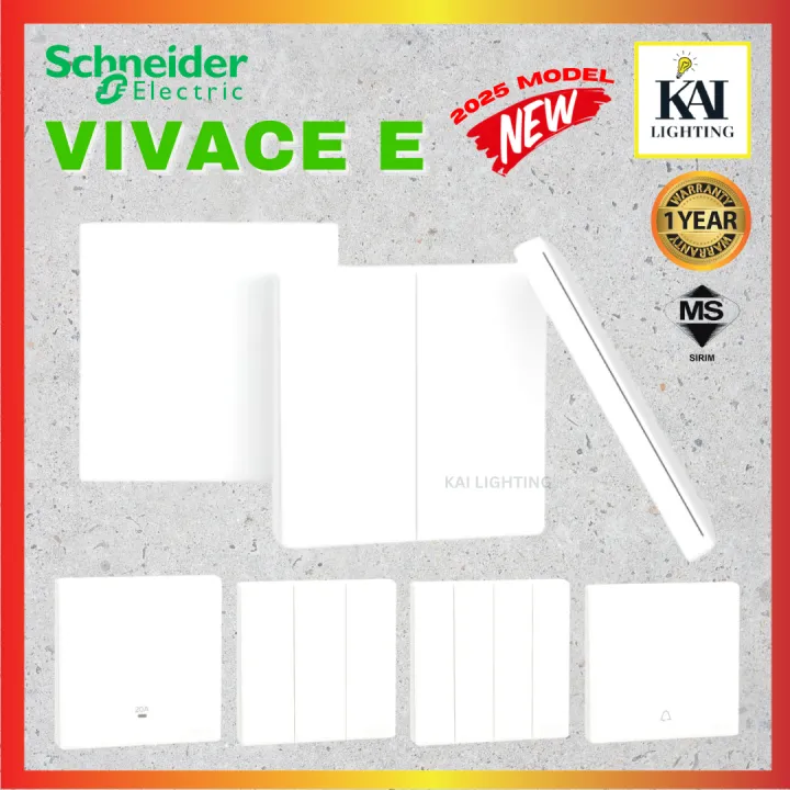 SCHNEIDER NEW MODEL [VIVACE E] Switch Socket (Light Switch Wall Switch Wall Plug Socket 13A 20A ...