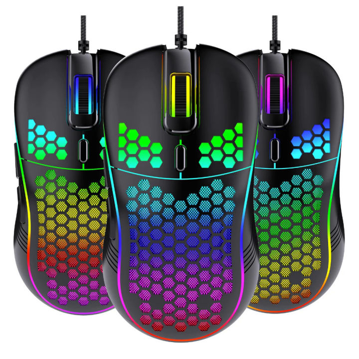 Wired Gaming Mouse RGB Computer Mouse Gamer USB 6 Buttons 7200DPI Honeycomb Ergonomic Game Mause ...