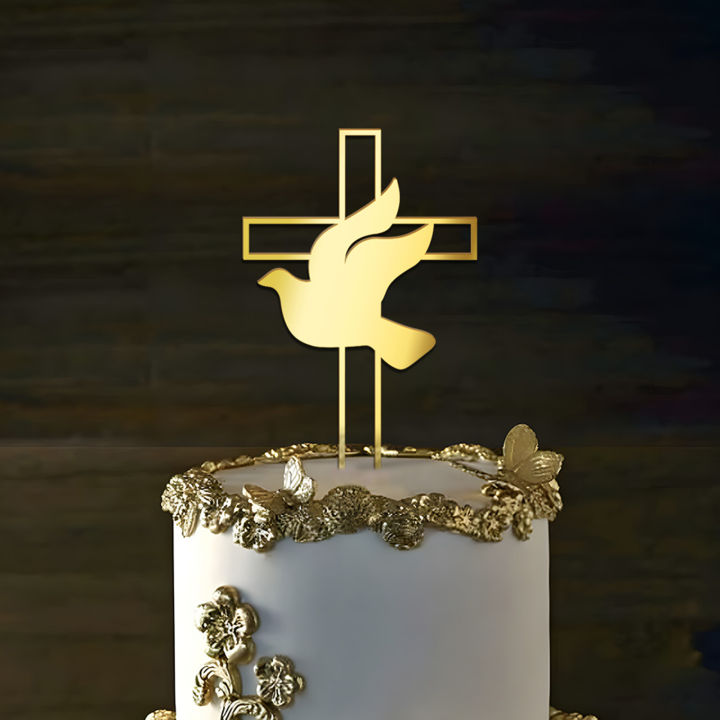 Special Event Cake Decor Baptism Cake Topper Religious Cross Cake ...