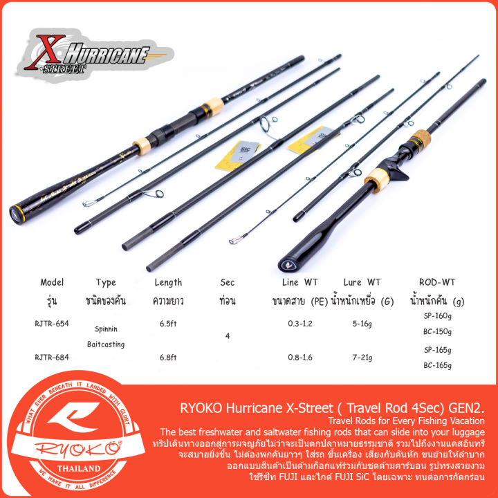 คัน RYOKO Hurricane X-Street ( Travel Rod 4Sec) GEN2. | Lazada.co.th