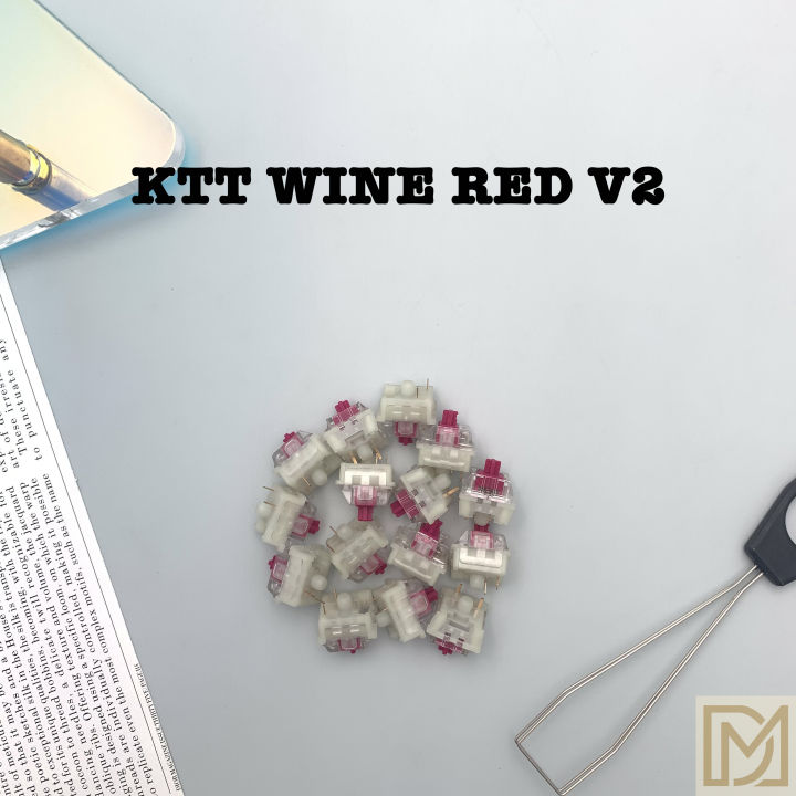 KTT Wine Red v2 Switch Lubed Smooth 3 pin Thocky POM Switch Mechanical ...