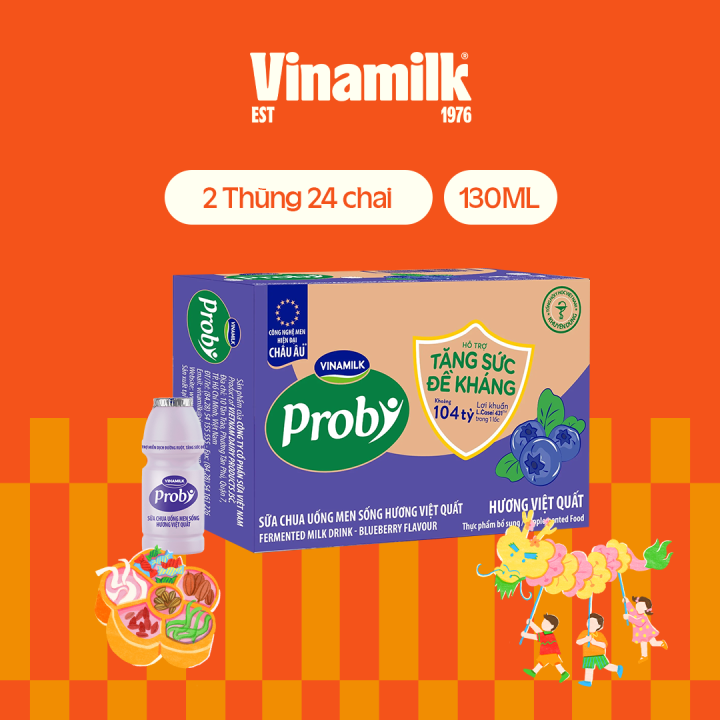 2 Thùng Sữa chua uống Probi Việt Quất chai x 130ml - 24 chai/Thùng Yogurt | Lazada.vn
