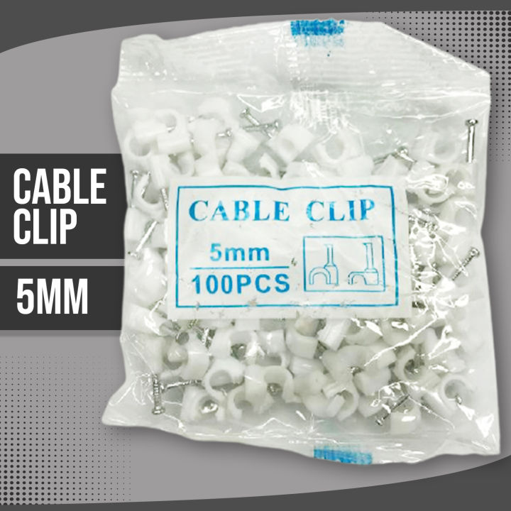 PVC Nail Cable Wire Clip Wall Hanging Clamp C Clamp White 5MM | Lazada PH