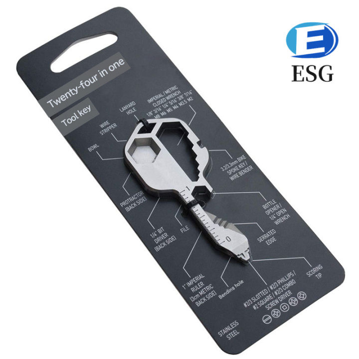 24 In 1 Multi-tool | Stainless Steel Key Shaped Pocket Tool For Your ...