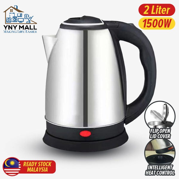 [YNY MALL] [ 2 LITER ] Electric Heat Kettle Stainless Steel 2000W ...