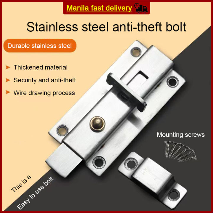 Stainless Steel Spring Bolt Lock Heavy Duty Safety Buckle Bolt ...