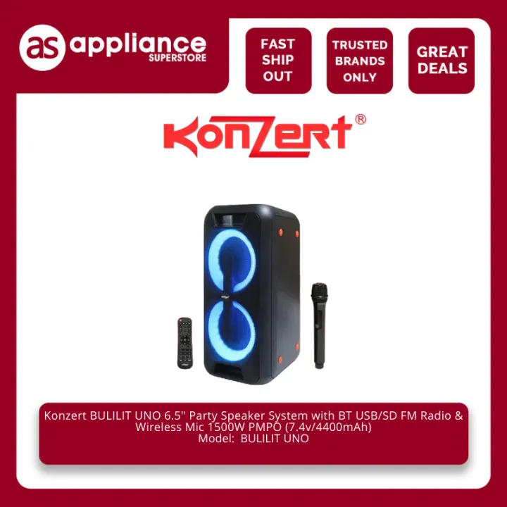 Konzert BULILIT DOS 2 x 6" Party Speaker System with BT USB/SD FM Radio ...