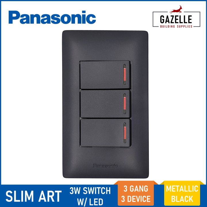 Panasonic Slim Art 3 Way Illuminated Switch (LED) - 3 Gang 3 Device ...