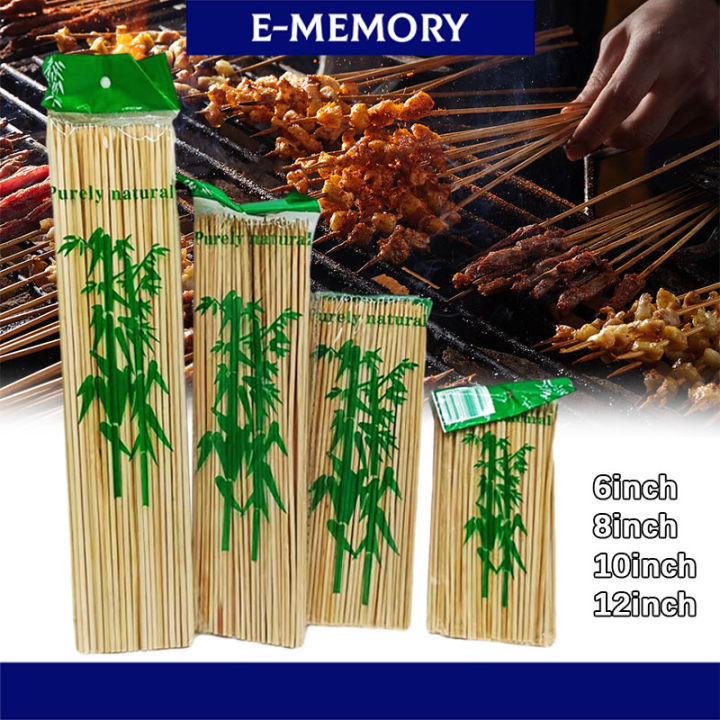 100pcs/pack Bamboo Skewers Disposable Sticks BBQ Skewers Food Skewer ...