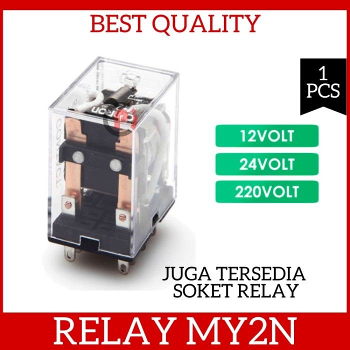 RELAY MY2N MY2 12V 24V DC 220V AC Soket Relai 12 24 220 Volt | Lazada Indonesia