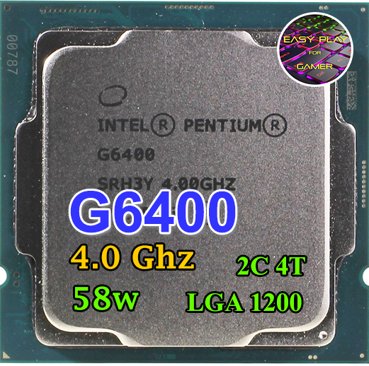 ซีพียู CPU Intel Pentium G6400 2คอ4เทรด 58W LGA 1200 ฟรีซิลิโคน1ซอง G ...