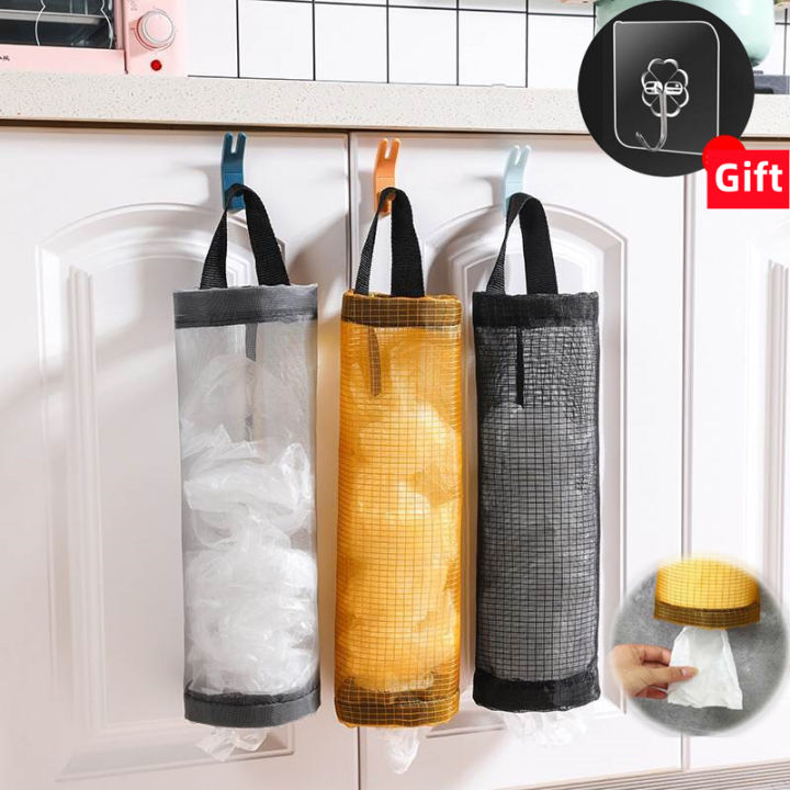 Home Grocery Bag Holder Wall Mount Plastic Bag Holder Dispenser Hanging ...