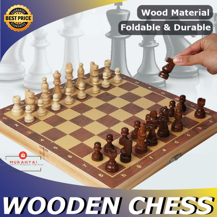 Papan Catur Wooden Chess Board Set Premium Magnetic Folding Potable ...