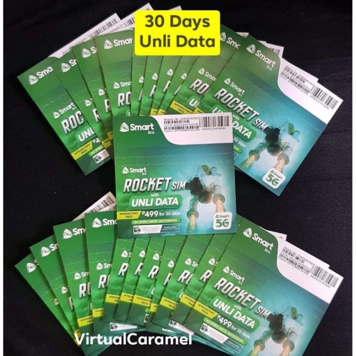 Smart Bro ROCKET SIM With UNLI DATA for 30 Days | Lazada PH