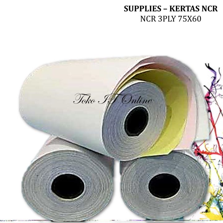 KERTAS ROLL NCR 3PLY UKURAN 75x60 PRINTER EPSON TMU220 DOTMATRIX 76MM ...