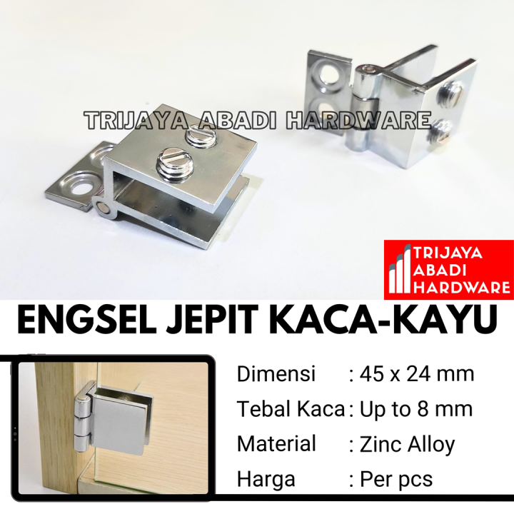 Engsel Jepit Kaca ke Kayu Engsel Pintu Kaca Kabinet Etalase | Lazada ...
