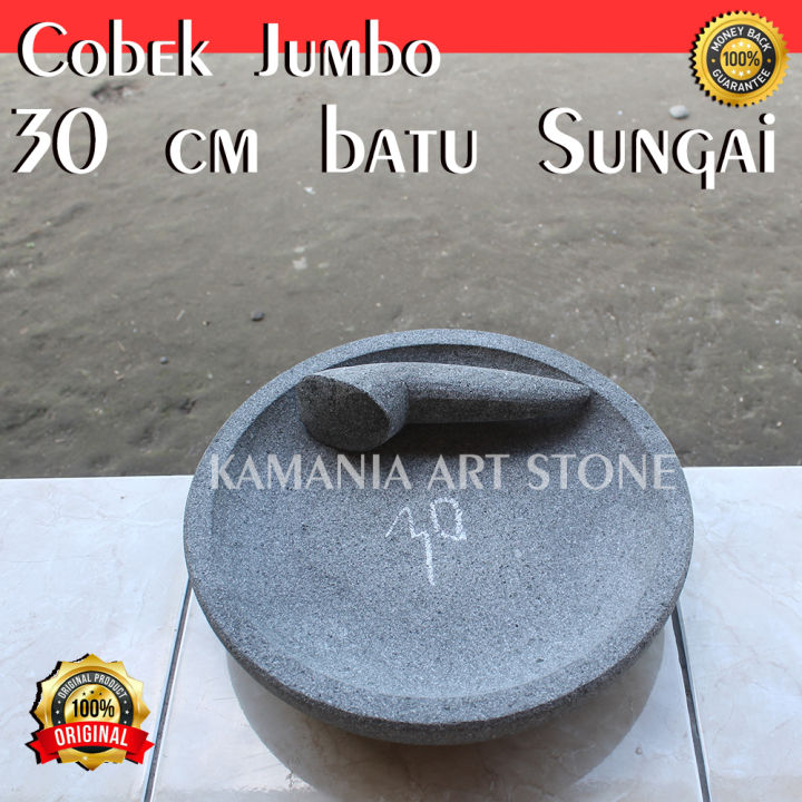 Cobek batu asli original 1 set murah ukuran jumbo 30 cm original jogja ...