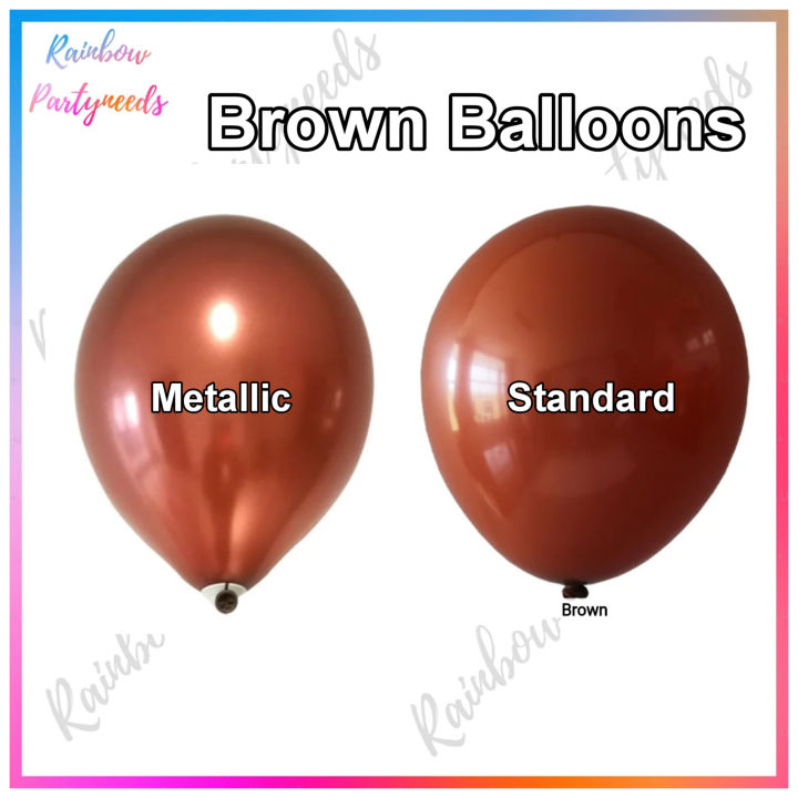 100pcs Standard and Metallic Latex Brown Balloons | Lazada PH