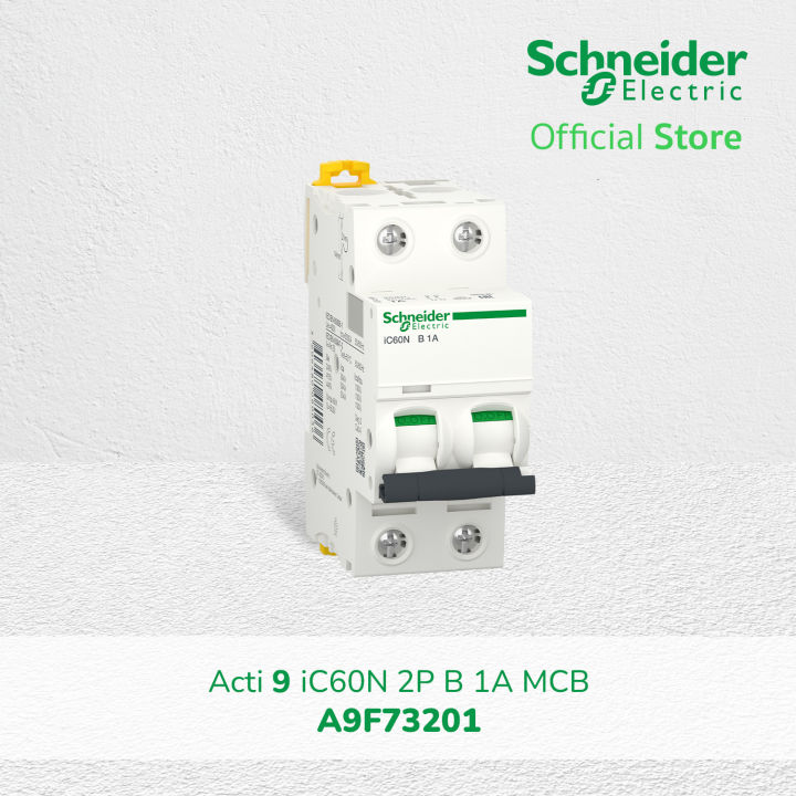 Schneider Electric- Miniature Circuit Breaker (MCB), Acti9 iC60N, 2Pole, 1A-63A, B curve, 6000A ...