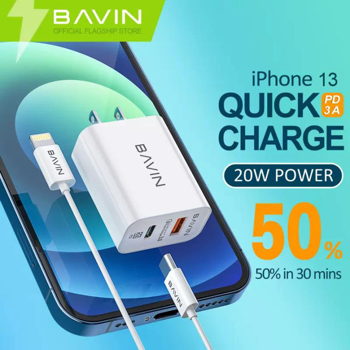 POW BAVIN 3.0 Qualcomm PD Fast Quick Charging USB Wall Charger ...
