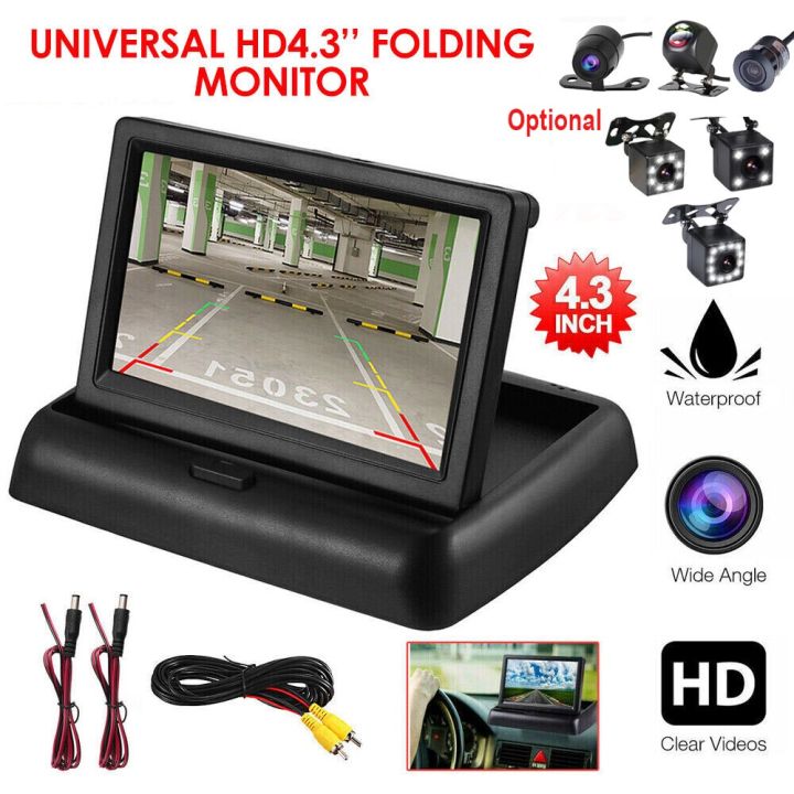 Foldable Car Monitor 4.3" Screen For Rear View Reverse Camera TFT LCD ...
