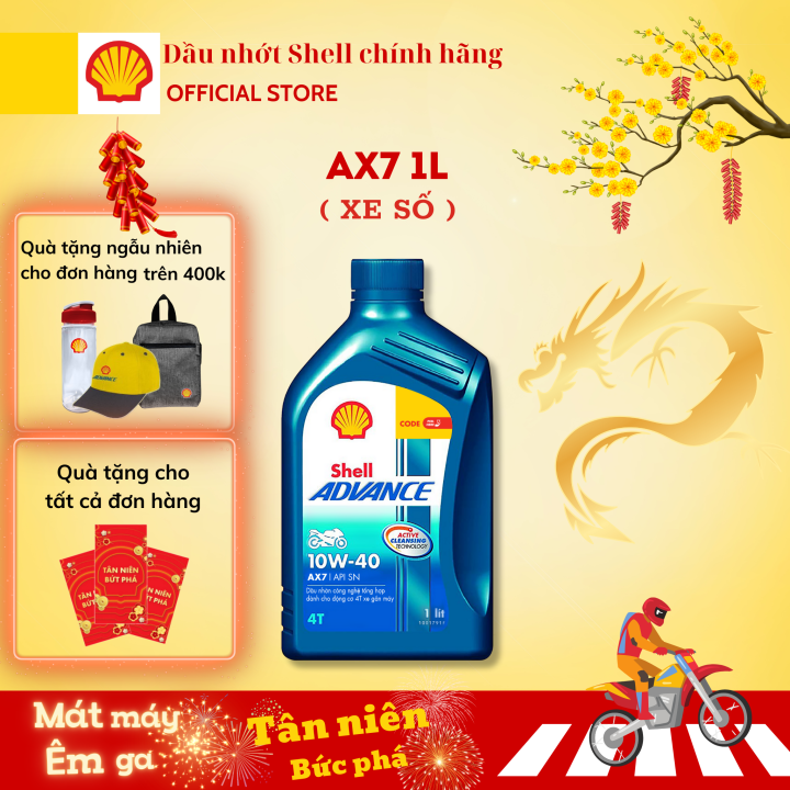 [Xe số 1L] Dầu nhớt xe máy cao cấp Shell Advance 4T AX7 SN 1L | Lazada.vn