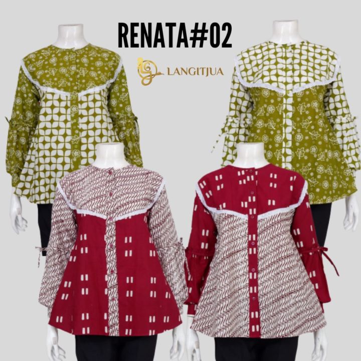 Blus Renata 01 | Blouse Batik Renda Busui Friendly | Outfit Kerja ...