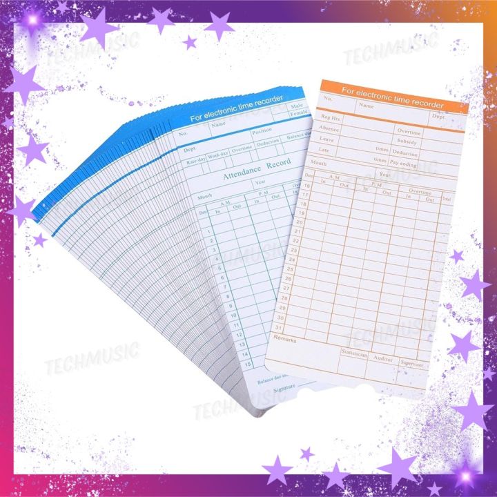 Time Card for Electronic time recorder (100pcs) | Lazada PH