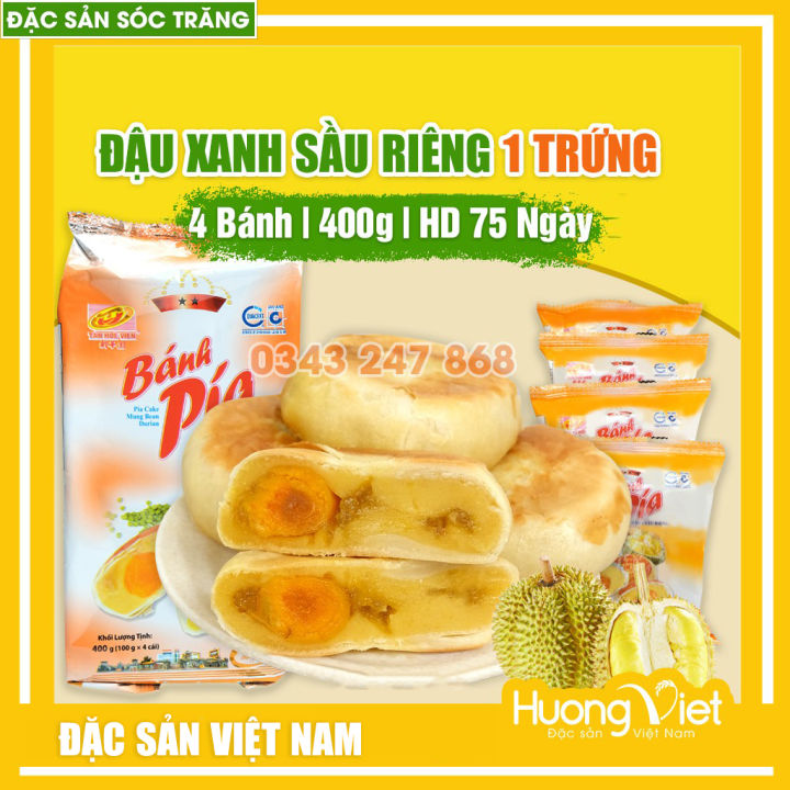 Bánh pía Sóc Trăng đậu xanh sầu riêng 1 trứng Tân Huê Viên 400g bánh ...
