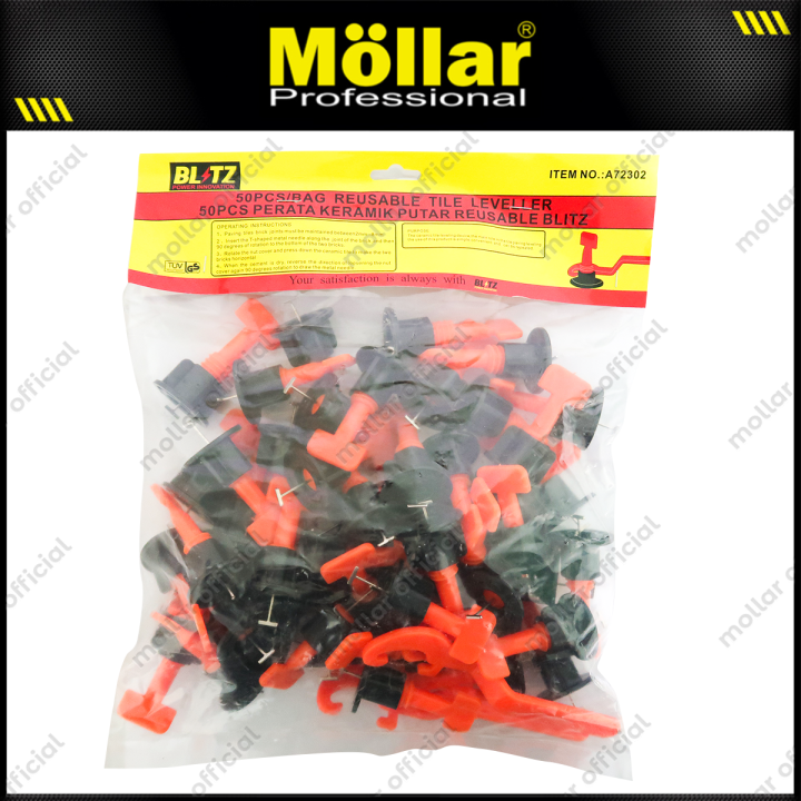 BLITZ A72302 Alat Perata Keramik Putar Set 50 pcs Tile Leveling Kit ...
