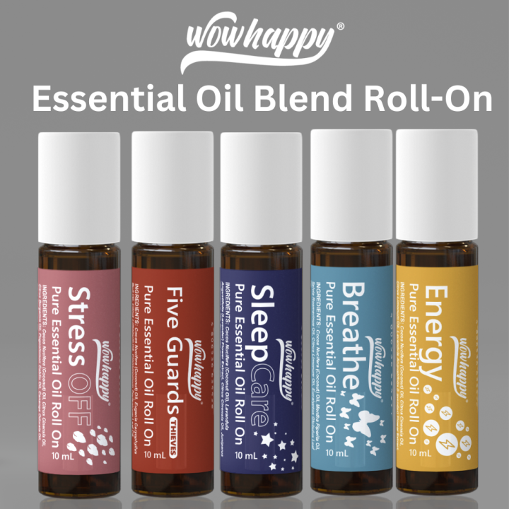 Wowhappy Essential Oil Roller Blend 10ml - Sleep, Stress free, Energy ...