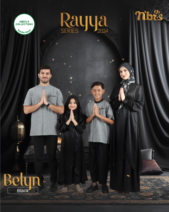 Sarimbit Nibras Rayya Series Couple Keluarga Muslim Belyn Black 2024 | Lazada Indonesia