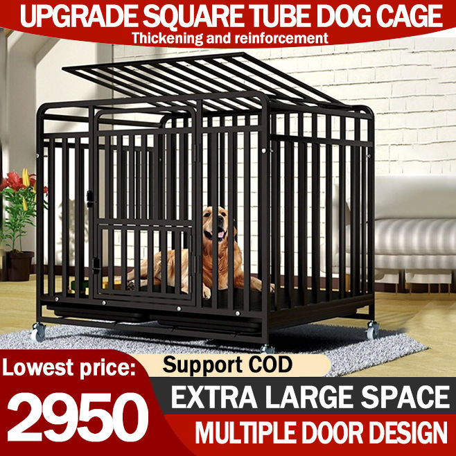 Square Tube Pet Cage Large Metal Dog Cage Stainless Steel Large Free ...