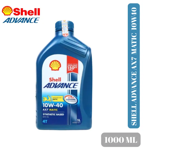 Oli Shell Advance AX7 Matic 10W40 1000 mL ORIGINAL Fully Syntetic Vario ...
