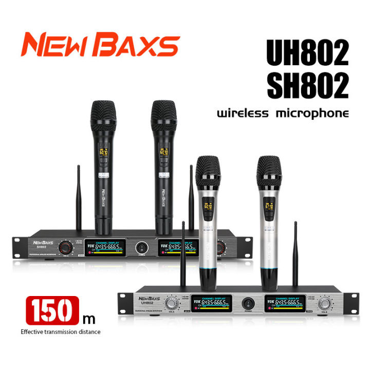 NEW BAXS microphone wireless karaoke SH802/UH802 Mic wireless original ...