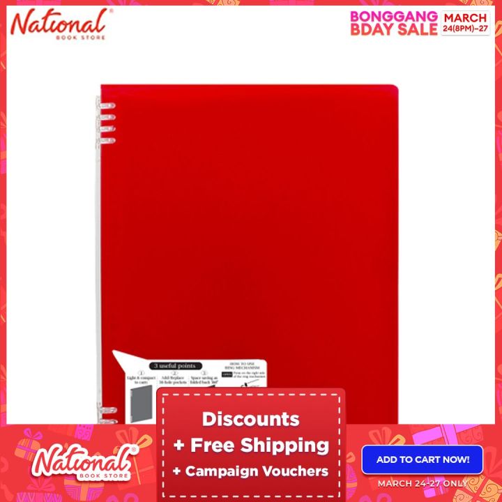 Portfolio Clearbook Refillable P256Gsv A4 10Sheets 30Holes Ring ...