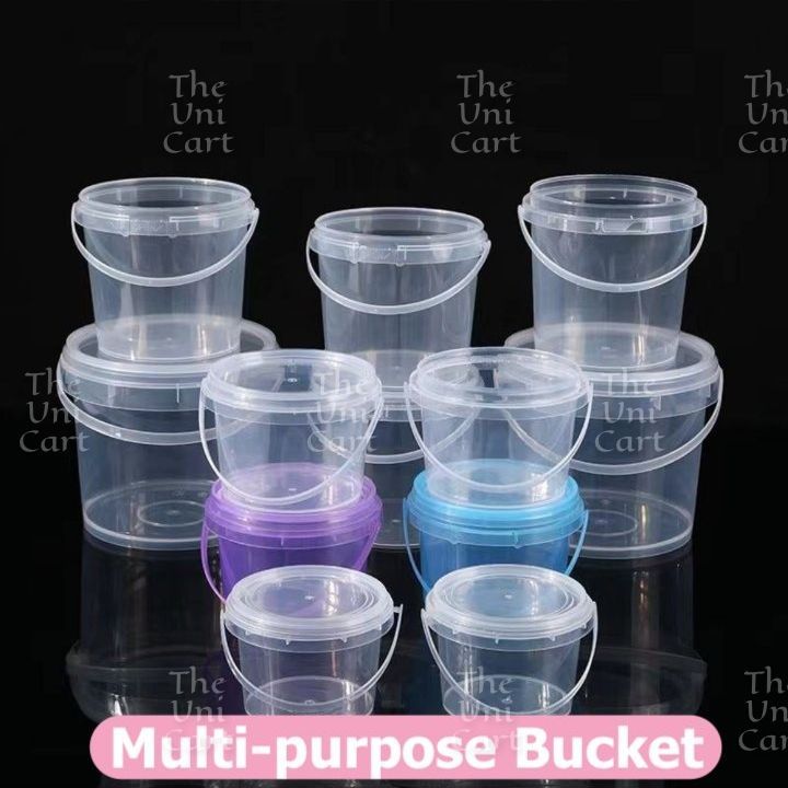 Clear Food Grade Plastic Bucket Container with Lid | Lazada PH