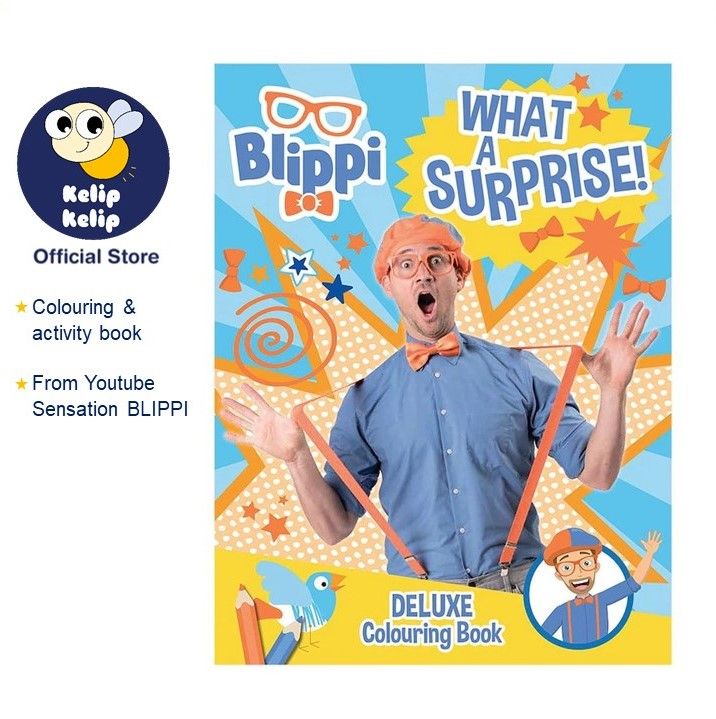 Blippi Deluxe Colouring Book What A Surprise For Kids to Color (48 ...
