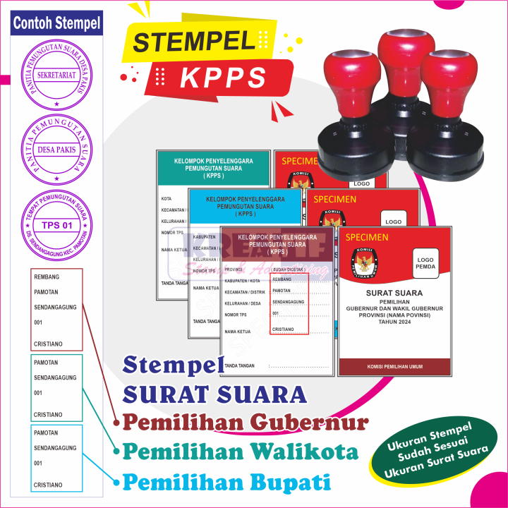 STEMPEL KPPS PEMILU SURAT SUARA PILKADA PILGUB PILBUP PILWALKOT PPS TPS ...