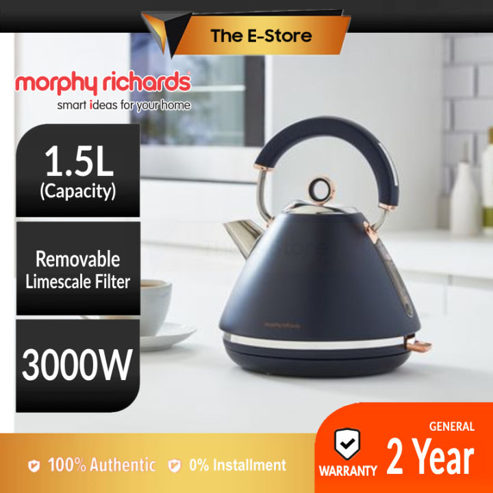 Morphy Richards Pyramid Kettle - 1.5L | (Midnight Blue / Stainless ...